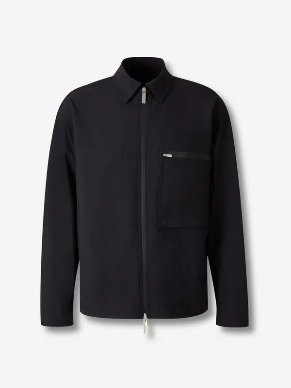 Herno Long Coat In Linen - Black