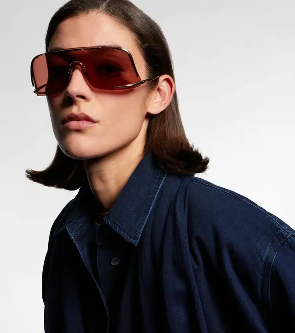 Loewe Logo Shield Sunglasses - Red