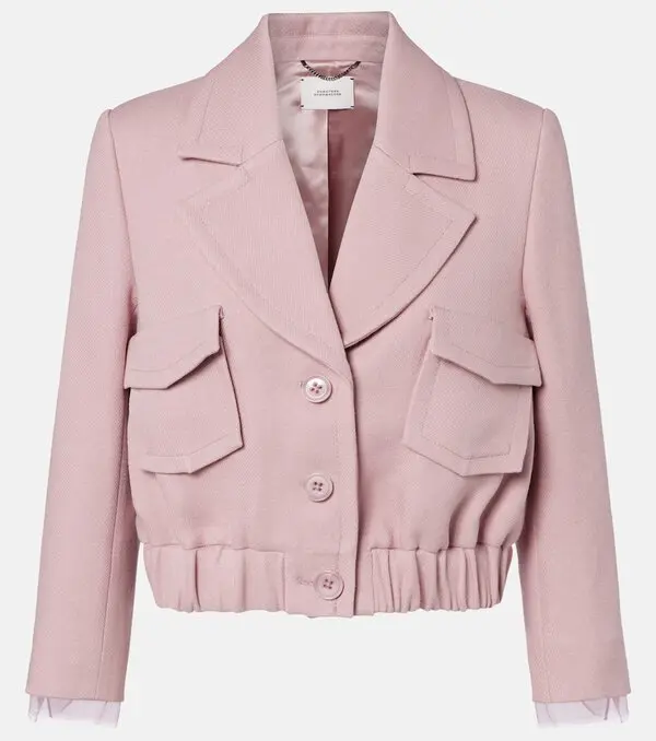 Dorothee Schumacher Layered Cropped Jacket With Organza Trim - Pink