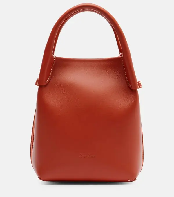 Loro Piana Bale Mini Leather Tote Bag - Orange