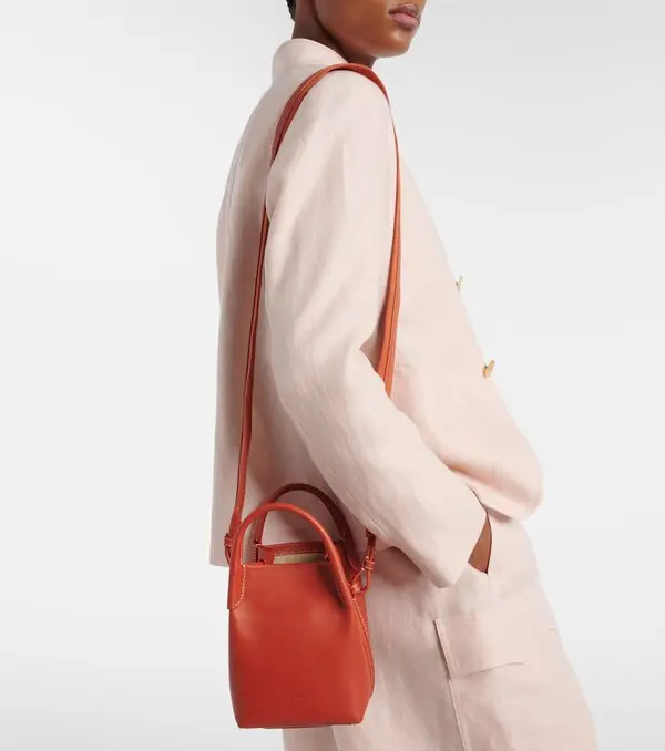 Loro Piana Bale Mini Leather Tote Bag - Orange
