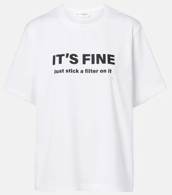 Victoria Beckham Printed Cotton Jersey T-shirt