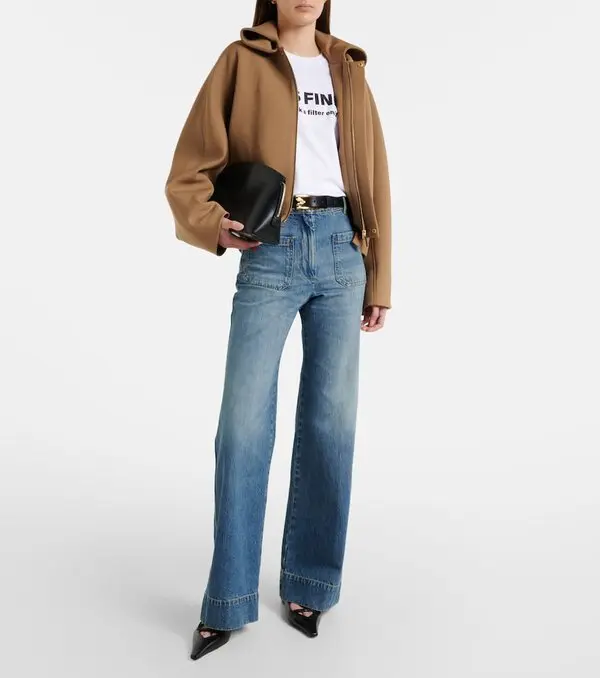 Victoria Beckham Printed Cotton Jersey T-shirt