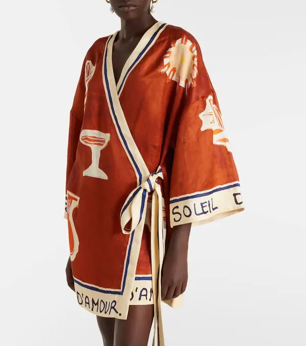 Alemais AlMais X Lrnce Soleil D'Amour Printed Wrap Dress - Orange - 20%  Off | Editorialist