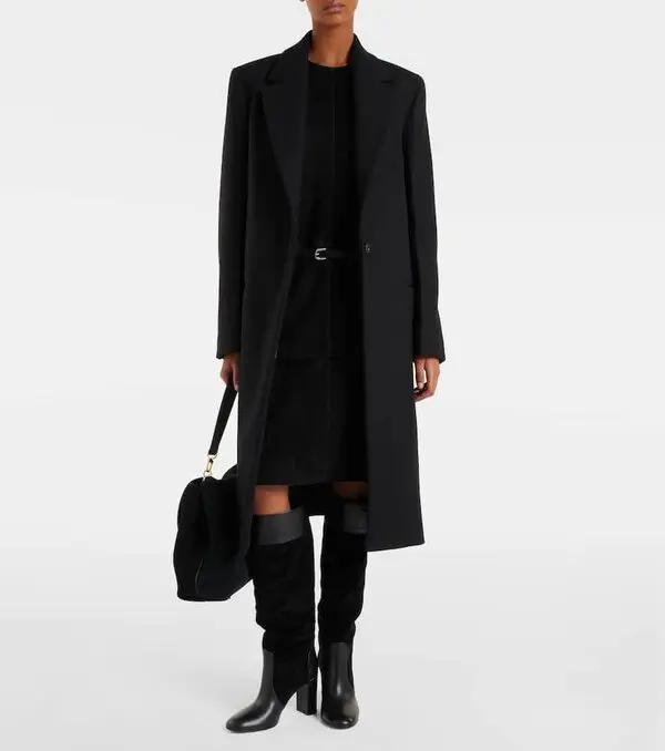 GIANVITO ROSSI Leather And Corduroy Knee-high Boots - Black