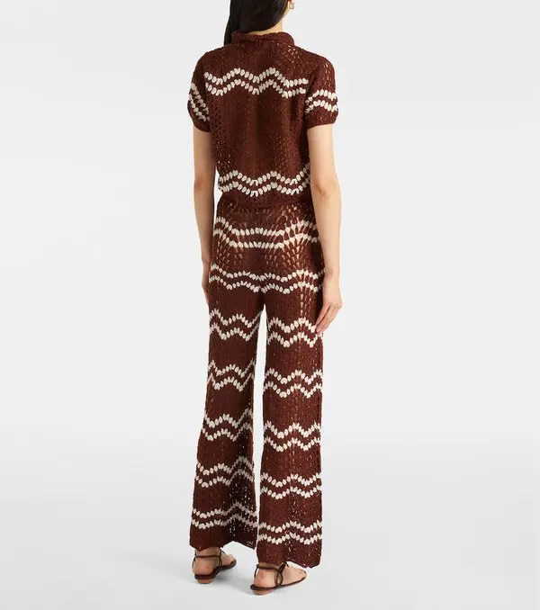 Anna Kosturova Crochet Cotton Straight Pants