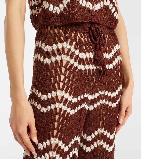 Anna Kosturova Crochet Cotton Straight Pants