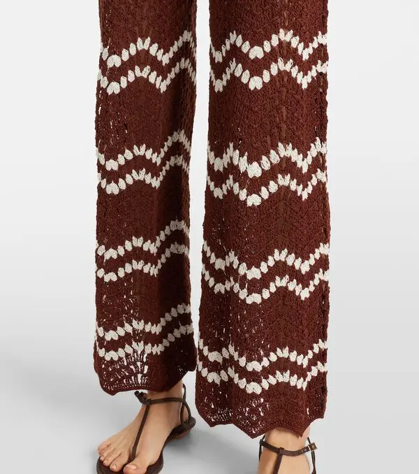 Anna Kosturova Crochet Cotton Straight Pants