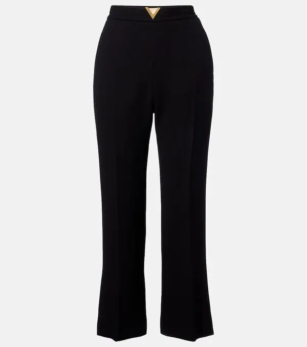 Valentino Garavani Vgold Virgin Wool Crêpe Straight Pants