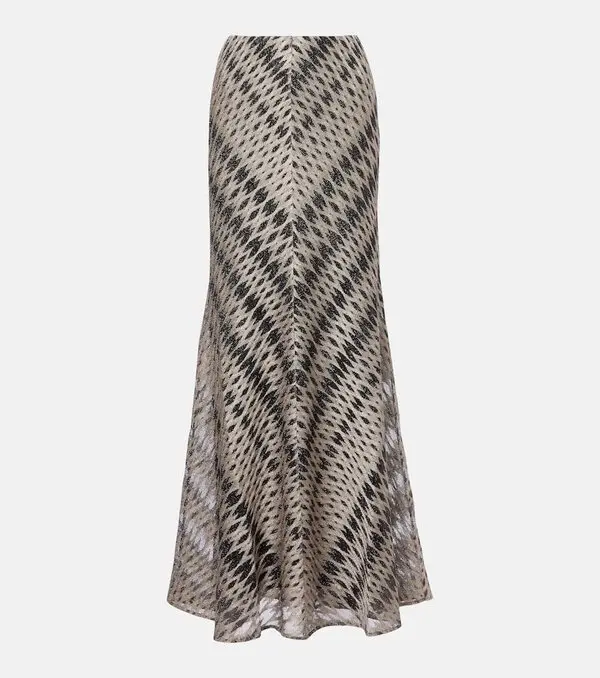 Missoni Open-knit Lamé Maxi Skirt - Beige