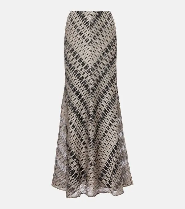Missoni Open-knit Lamé Maxi Skirt - Beige