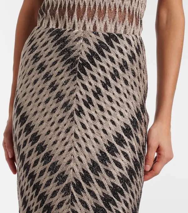 Missoni Open-knit Lamé Maxi Skirt - Beige