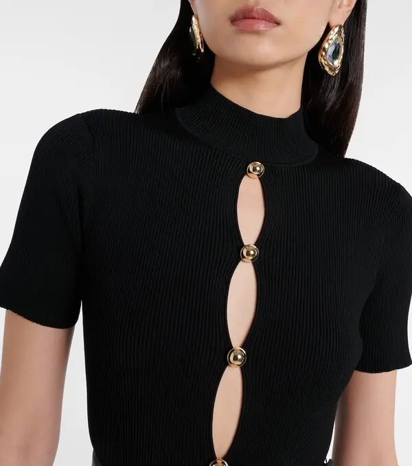 SELF-PORTRAIT Belted Keyhole Cutout Taffeta Midi Dress
