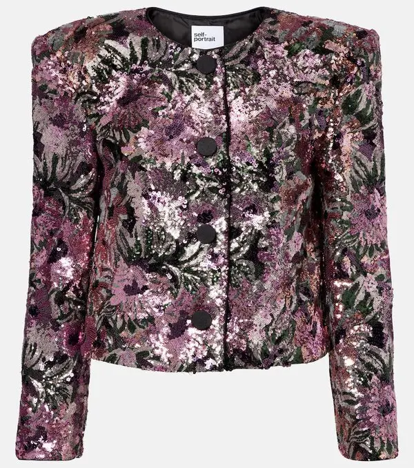 SELF-PORTRAIT Sequined Jacket - Multicoloured