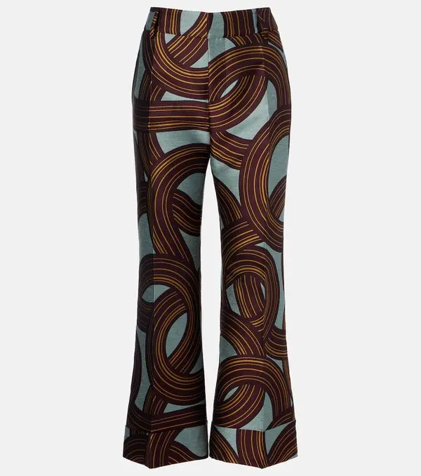 La DoubleJ Hendrix Printed Cropped Straight Pants - Multicoloured