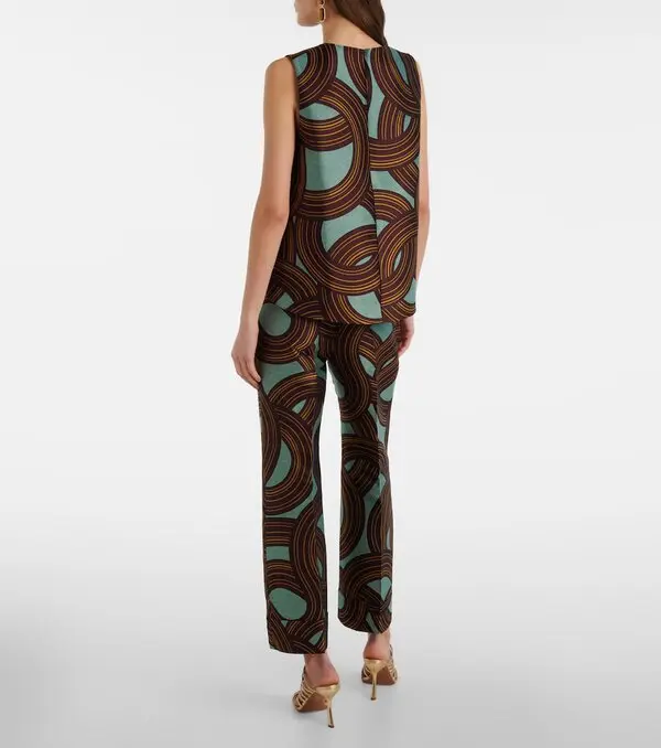 La DoubleJ Hendrix Printed Cropped Straight Pants