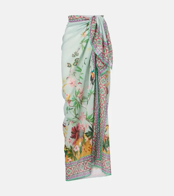 La DoubleJ Floral Cotton Voile Beach Cover-up - Multicoloured
