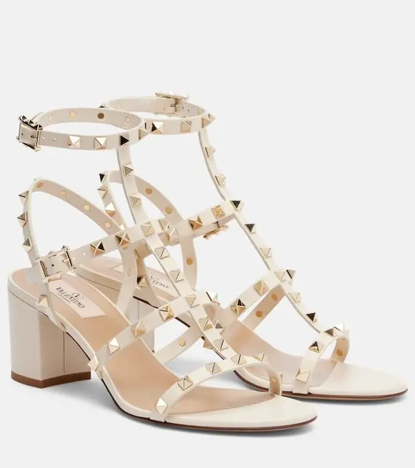 Valentino Garavani Rockstud Leather Sandals - White