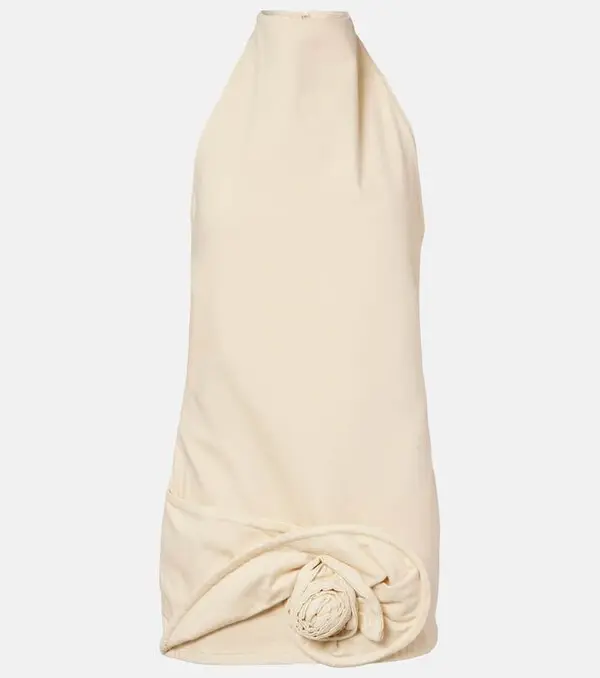 Magda Butrym Floral-appliqué Denim Minidress
