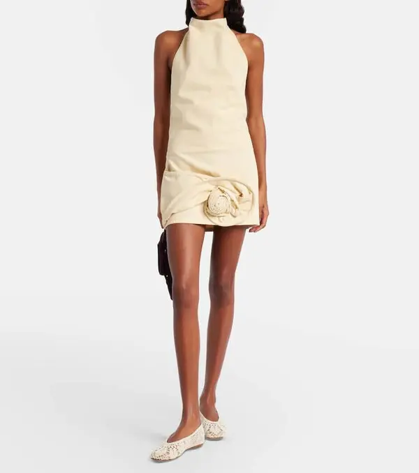 Magda Butrym Floral-appliqué Denim Minidress