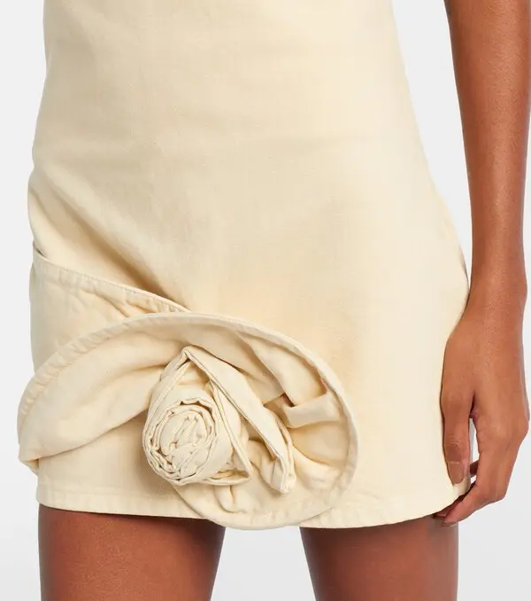 Magda Butrym Floral-appliqué Denim Minidress