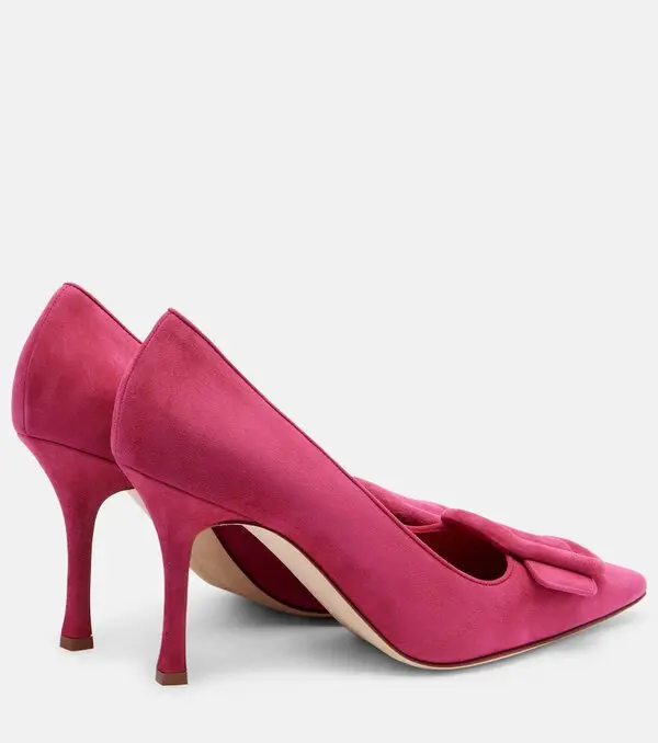 Manolo Blahnik Maysale 90 Suede Pumps - Pink
