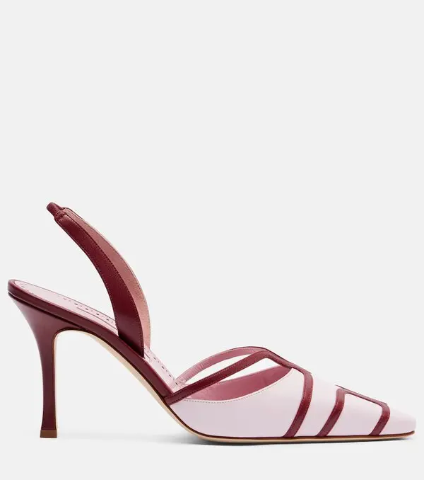 Manolo Blahnik Sarto 90 Leather Slingback Pumps - Pink