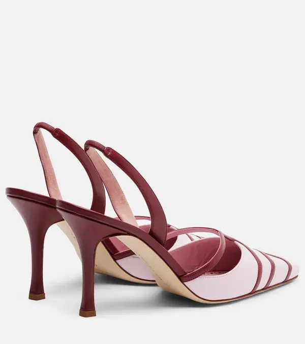 Manolo Blahnik Sarto 90 Leather Slingback Pumps
