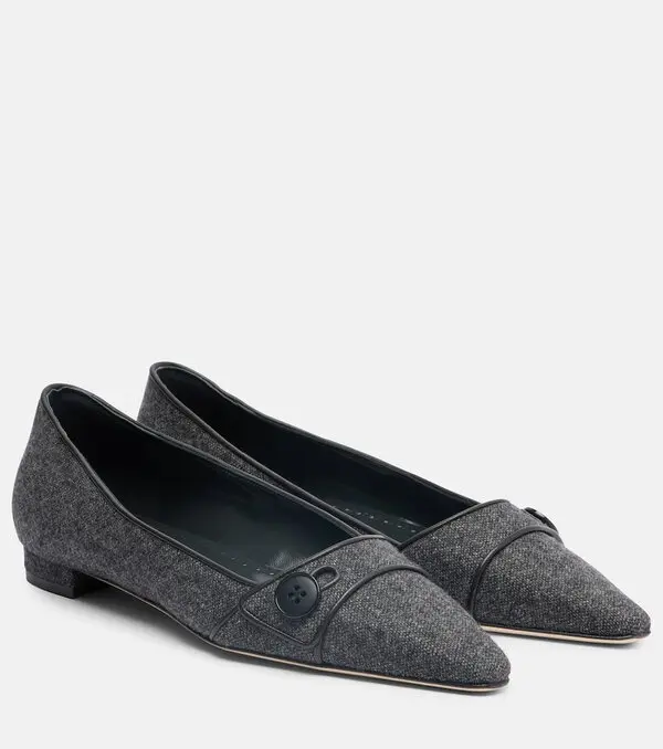 Manolo Blahnik Lulamae Ballet Flats - Grey