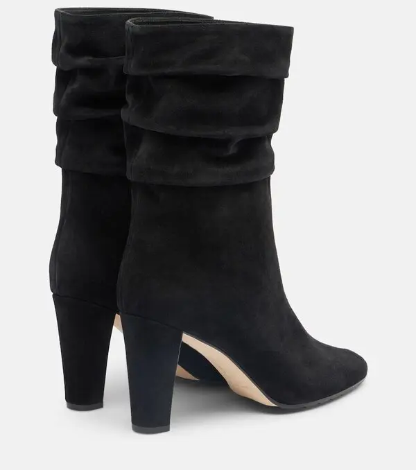 Manolo Blahnik Calasso Suede Mid-calf Boots - Black