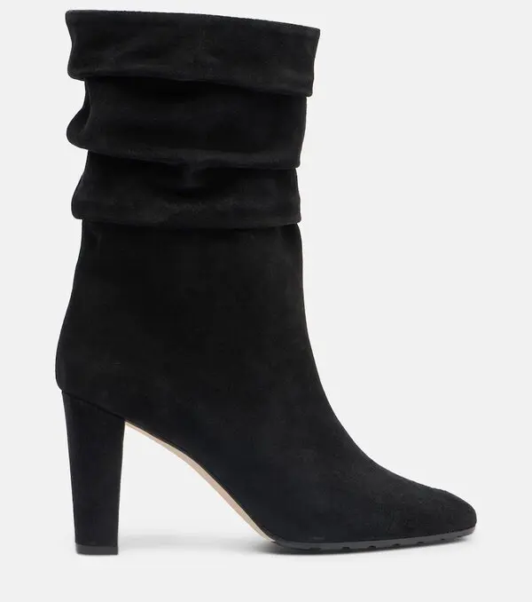 Manolo Blahnik Calasso Suede Mid-calf Boots - Black