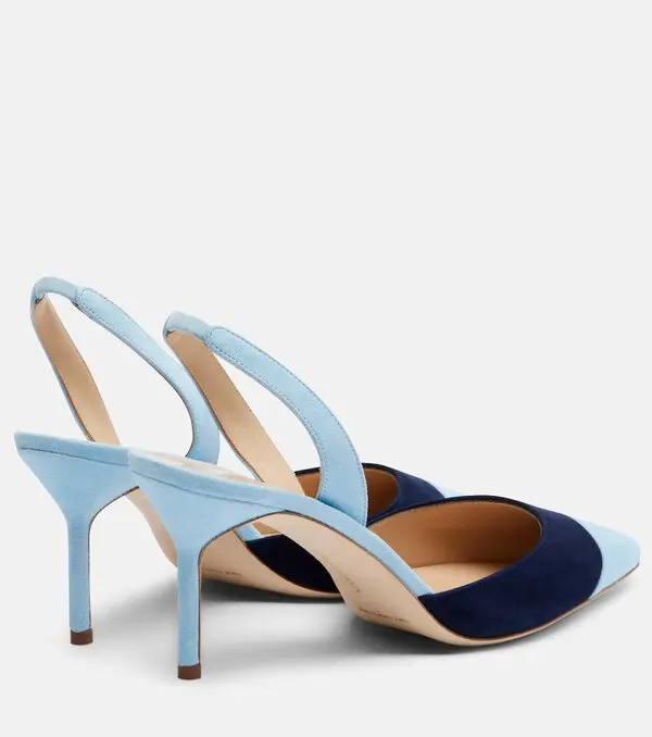 Manolo Blahnik Capsli Suede Slingback Pumps - Blue