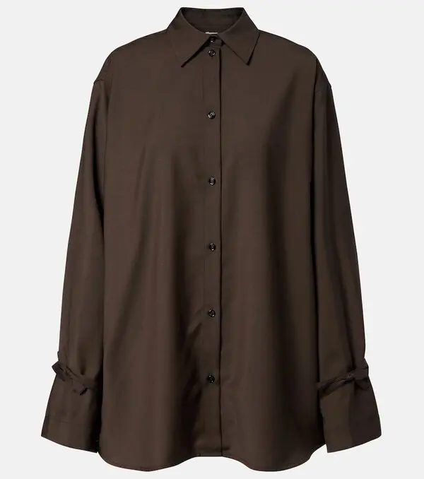 TOTEME Oversized Wool Shirt - Brown