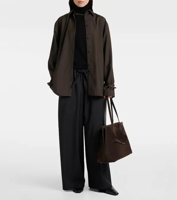 TOTEME Oversized Wool Shirt - Brown