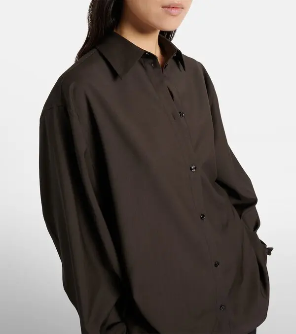 TOTEME Oversized Wool Shirt - Brown