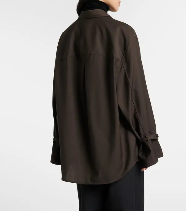 TOTEME Oversized Wool Shirt - Brown
