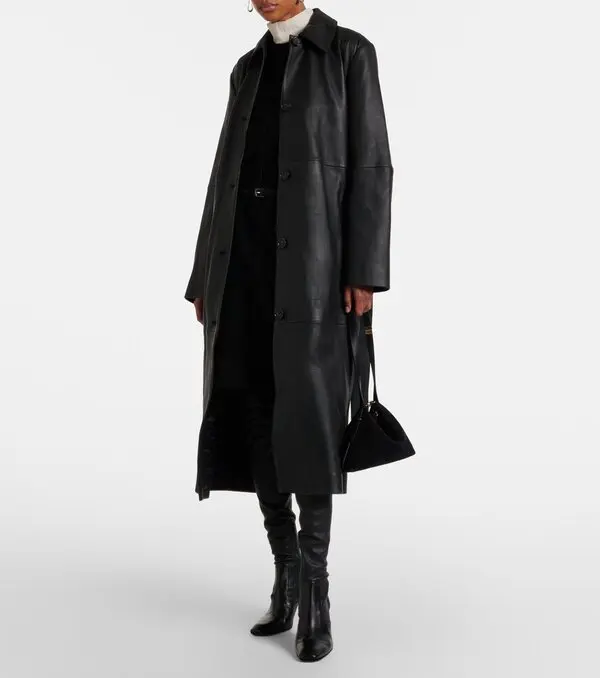 TOTEME Belted Leather Coat