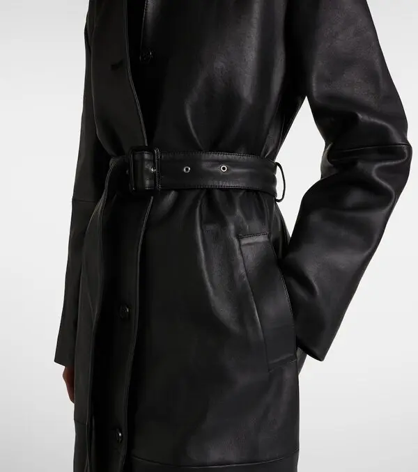 TOTEME Belted Leather Coat