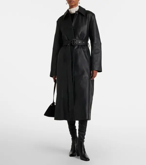 TOTEME Belted Leather Coat