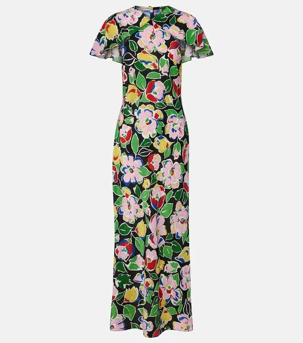 Rixo Jeannie Floral Silk Maxi Dress - Multicoloured