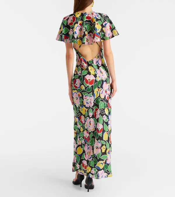 Rixo Jeannie Floral Silk Maxi Dress - Multicoloured