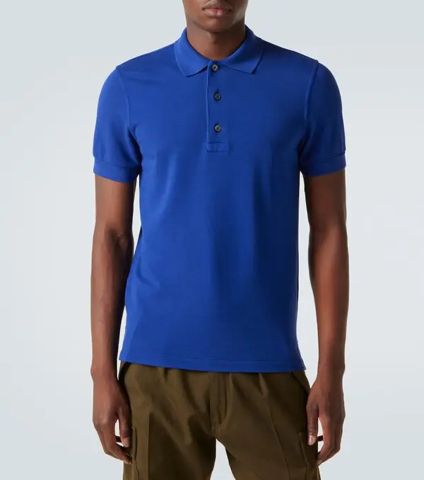 TOM FORD Piqué Polo Shirt - Blue