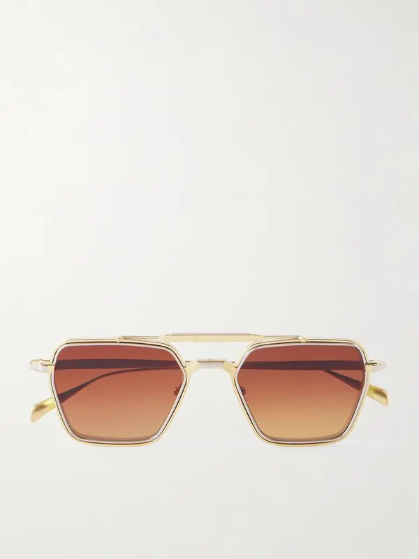 JACQUES MARIE MAGE Commodore Aviator-style Sunglasses - Gold