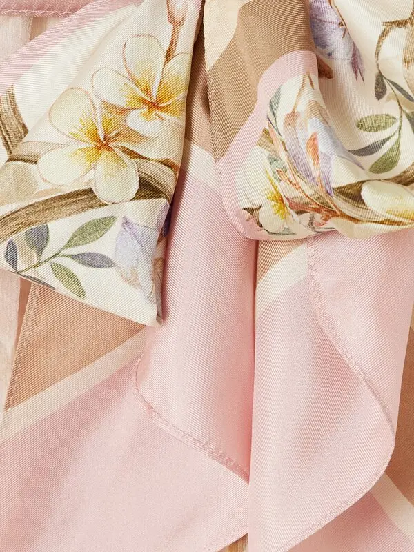 Zimmermann Rebellion Tie-detailed Ruffled Printed Chiffon Maxi Dress