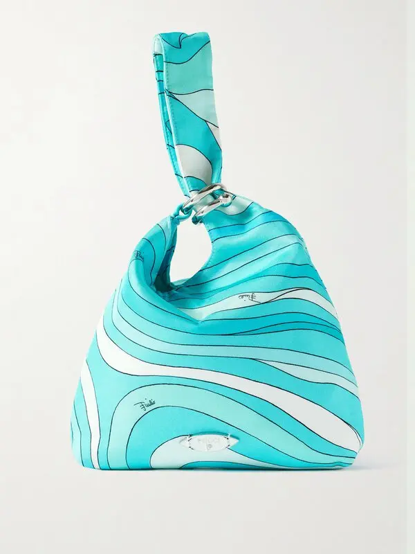Emilio Pucci Printed Silk-twill Tote - Blue