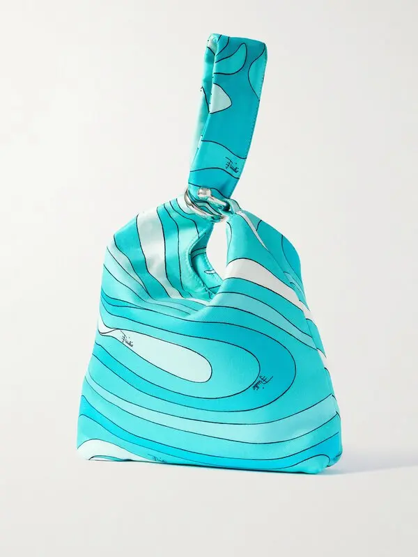 Emilio Pucci Printed Silk-twill Tote - Blue