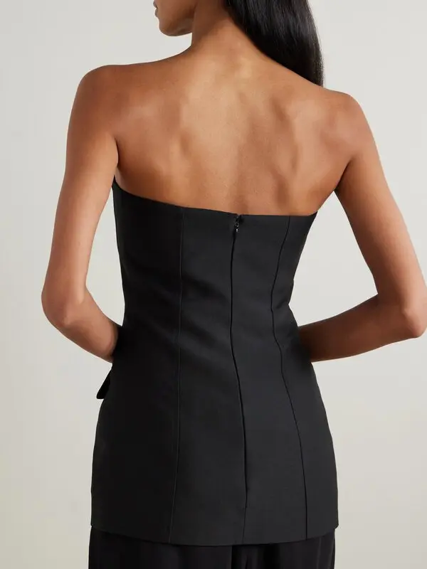 TOTEME Strapless Wool And Silk-blend Bustier Top