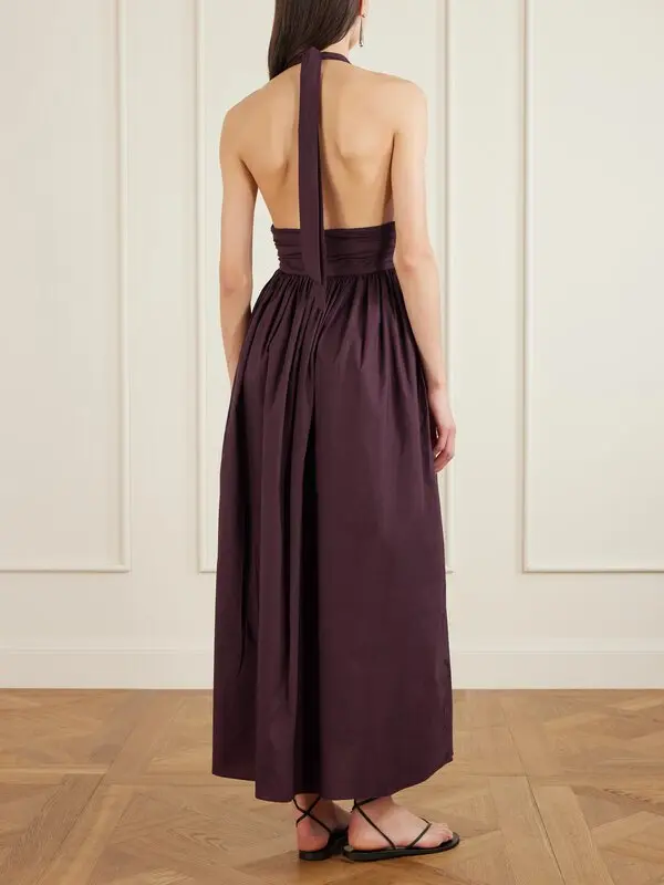 slim fit dress slacks Low Back Halter Dress - Black main image 1