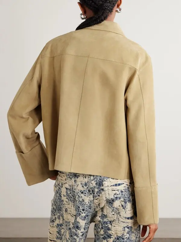 Loewe Paneled Suede Chore Jacket - Brown