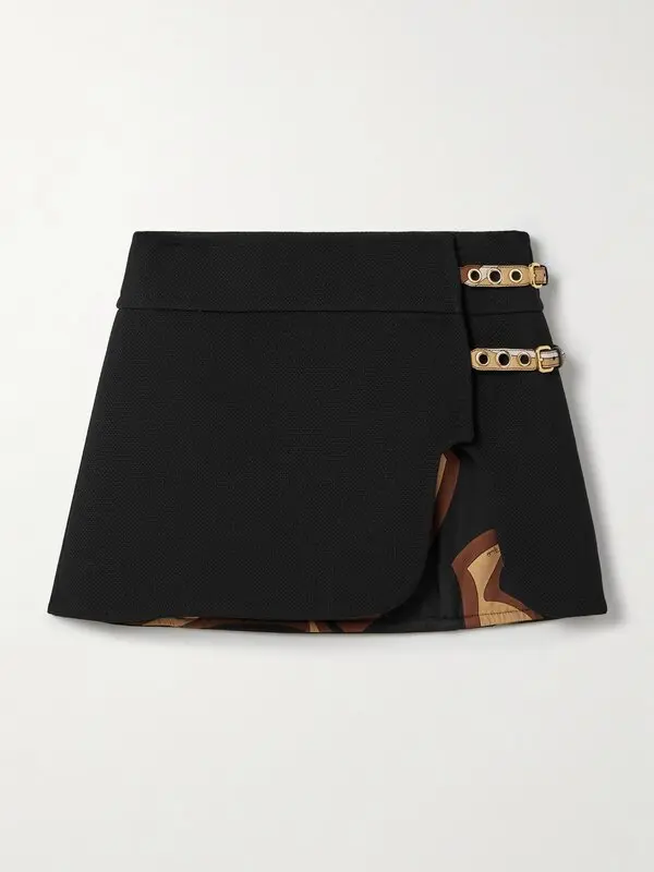 Emilio Pucci Buckled Wool Mini Skirt